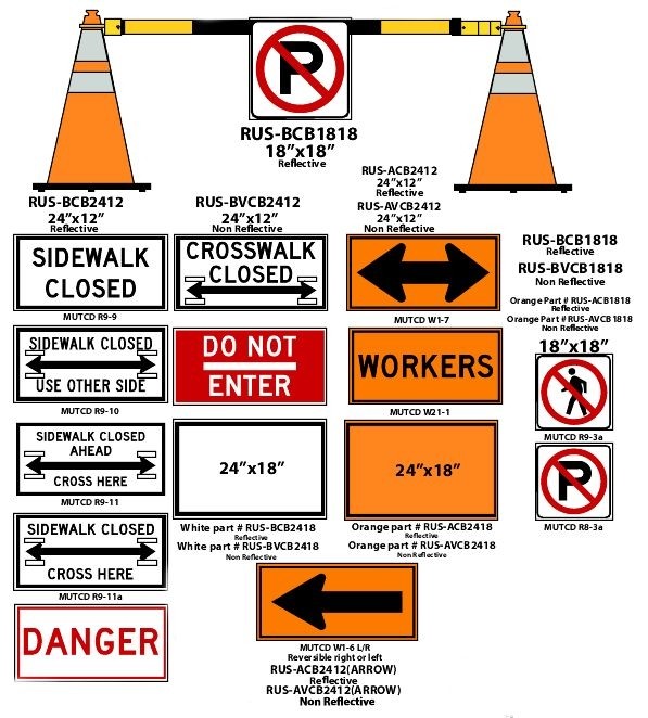Cone Bar Roll Up Vinyl Sign - Reflective | CBS/R
