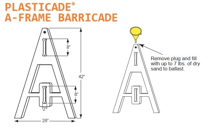 Plasticade A-Frame Barricade with I-Beams | (10')PP-200